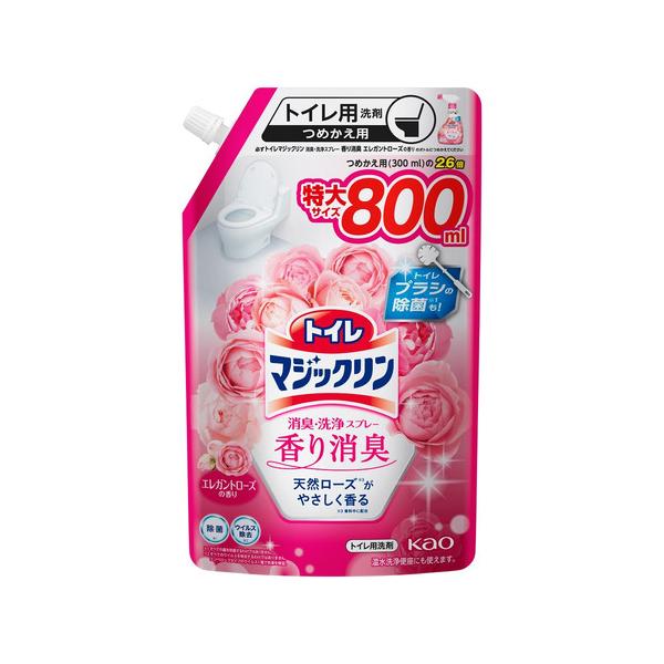 花王 トイレマジックリン消臭・洗浄スプレー 香り消臭 エレガントローズの香り つめかえ用 800ml  861