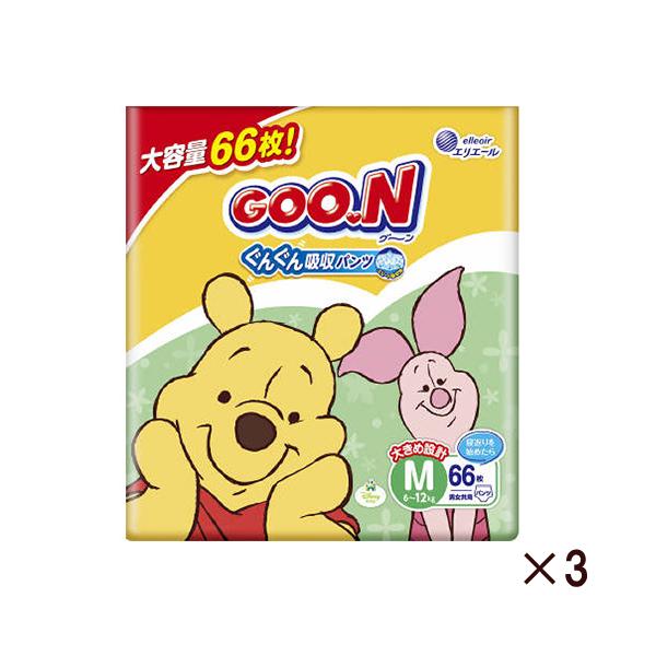 大王製紙 グ―ン ぐんぐん吸収パンツ Ｍサイズ 66枚 【3個セット販売】 861