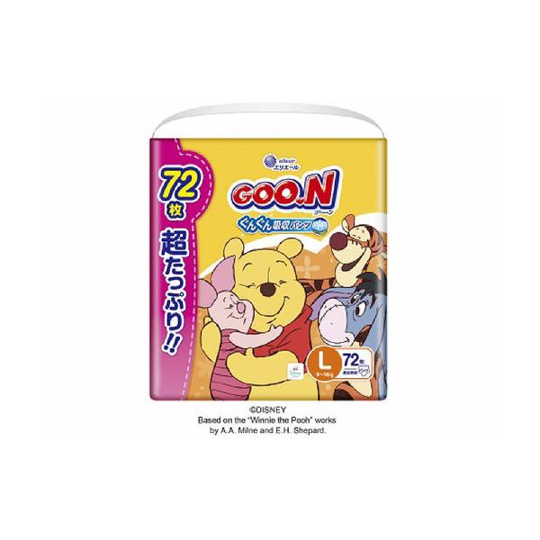 大王製紙 グーン ぐんぐん吸収パンツ Lサイズ 超たっぷり 72枚  X 3【セット販売】  X 3【セット販売】 861