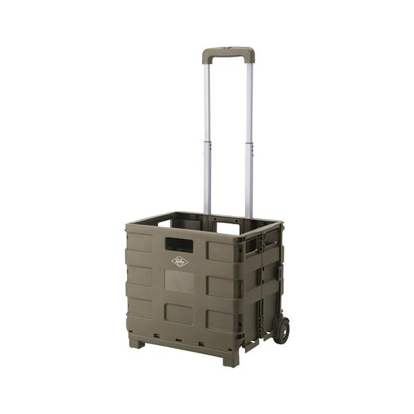 不二貿易 フォールディングキャリーカート カーキ 446