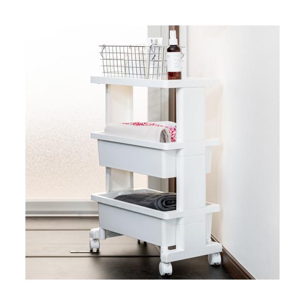 JEJアステージ テーブルワゴンミニ3段 ホワイト 446