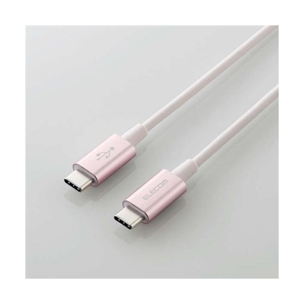 エレコム　MPA-CCPS10PNPN　USB2.0ケーブル(C-C、PD対応、耐久仕様)　1.0m　ピンク 500