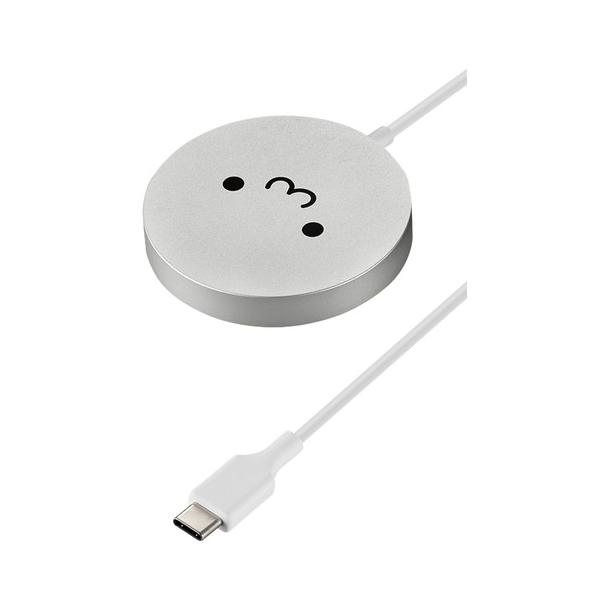 エレコム W-MA04WF マグネットQi2規格対応ワイヤレス充電器(15W・卓上)しろちゃん  500