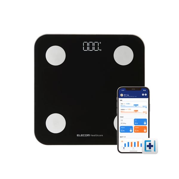 エレコム HCS-BTWFS01BK 体重計 体組成計 Bluetooth／Wi-Fi対応 スマホ連動 13項目測定 体脂肪率 BMIなど iOS／Android対応 ブラック   46