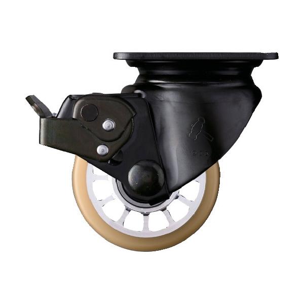 ハンマー 低床重荷重用旋回式ウレタン車輪(アルミホイール・ボールベアリング)75mm ストッパー付 545S-BAU75  867