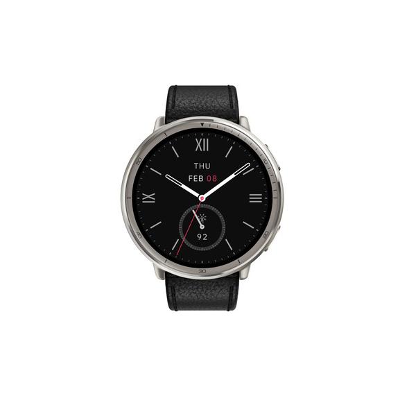 【推奨品】Amazfit sp170073-C225 Amazfit Active 2 Round ブラックレザープレミアムバージョン  ブラック 820