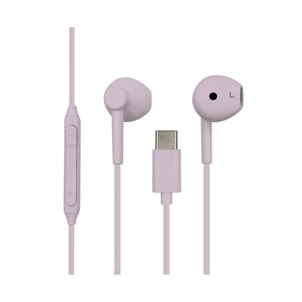 LUCILLA HPTCLU003MP TypeC ステレオイヤホン  モーヴピンク 24