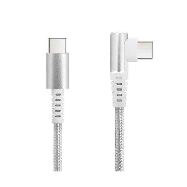 LTL Relation CBCCL01SL USB Type-C to C ケーブル 1.2m L字コネクタ 高耐久 シルバー 24