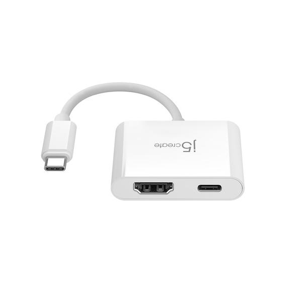 j5 create JCA152 映像変換アダプタ USB-C HDMI USB-Cメス給電 USB PD 4K対応 ホワイト 126