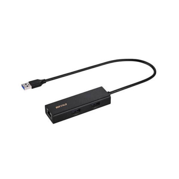 BUFFALO LUDU3AU101BK Giga対応 USBハブ付き LANアダプター USB Type-A接続  ブラック 126