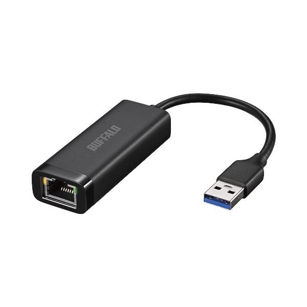 BUFFALO LUA6U3AGTEBK LANアダプター USB3.2 Gen1対応 USB Type-A接続 ケーブル長9cm ブラック 126