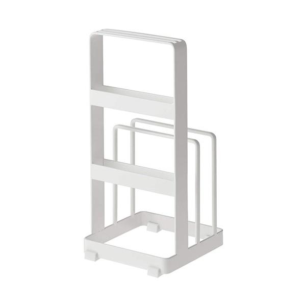 包丁＆まな板スタンド プレートキッチン 収納 山崎実業 ホワイト 約10X10X21.5cm 446