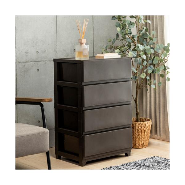 収納用品 デコニーシーヴォワイド ４段 ダークブラウン 1個 446