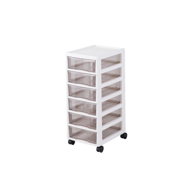 収納用品 アプロス A4深6段 アイボリー 幅270×奥行345×高さ648ｍm 446