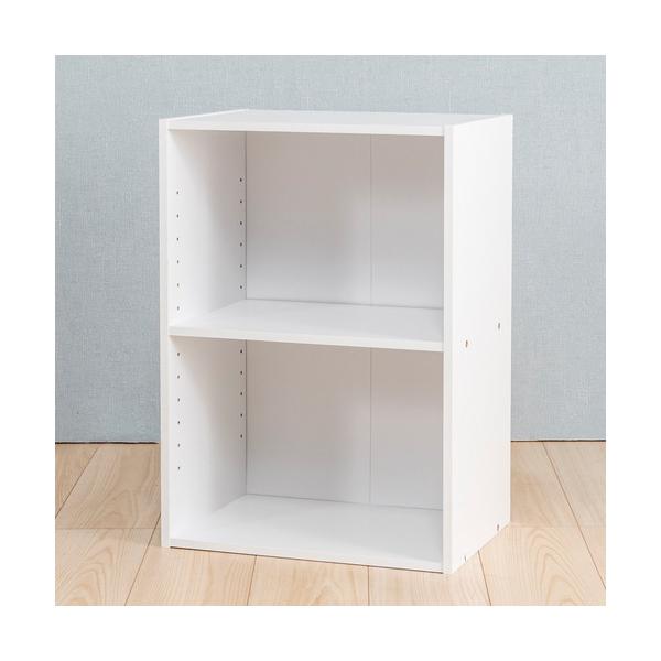 カラーボックス 可動棚2段96613 ホワイト 1人用 448