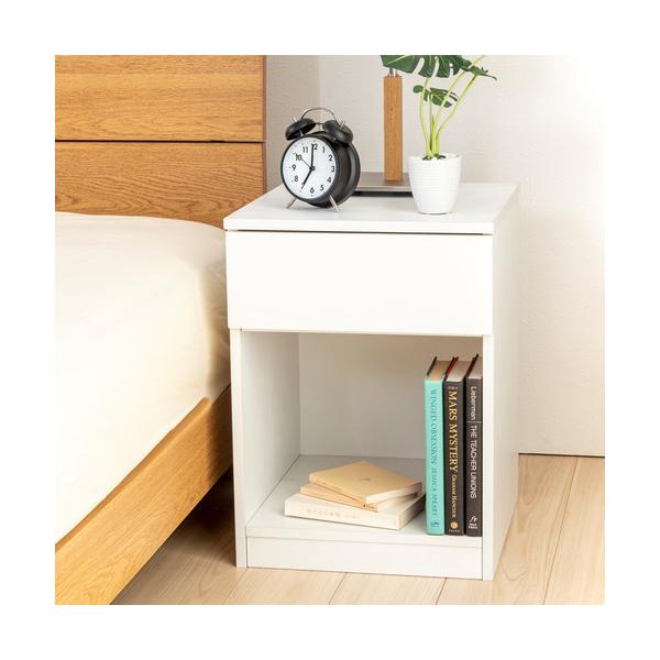 【在庫限り】 ホワイトとナチュラル選べる2色！ [幅40]ナイトテーブル ホワイト ヤマダオリジナル 448