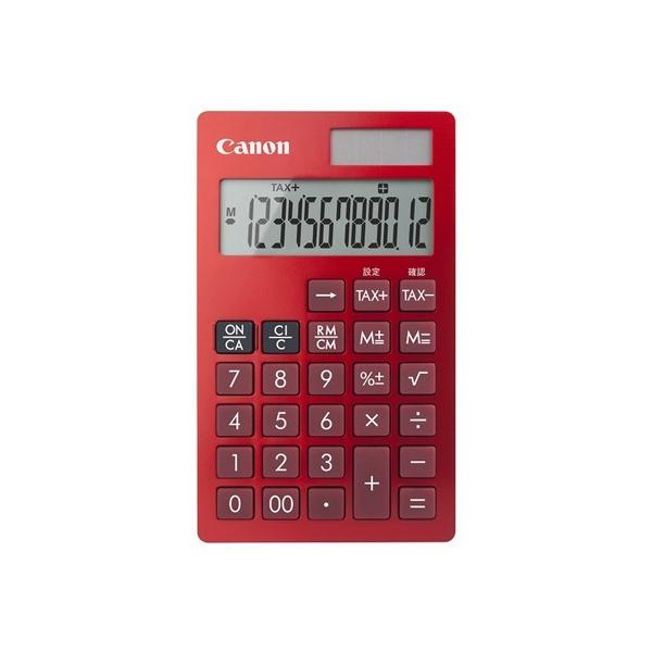 キヤノン　手帳サイズ電卓　12桁　赤　KS-12T-RD 52