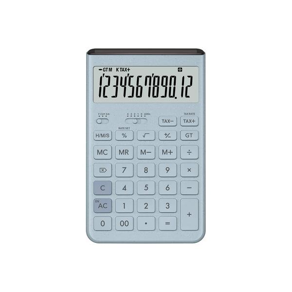 カシオ計算機 JT-200T-BU-N デザイン電卓 Comfy 開閉式スタンド付 グレイッシュブルー 52