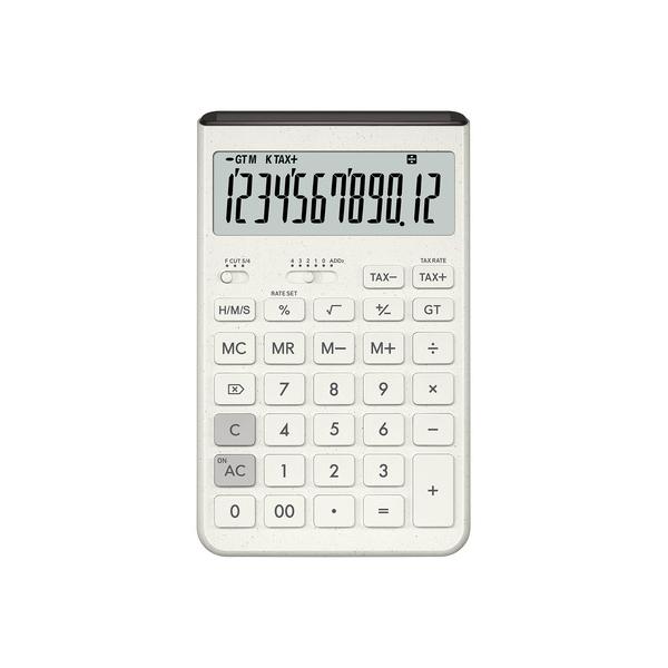 カシオ計算機 JT-200T-WE-N デザイン電卓 Comfy 開閉式スタンド付 オフホワイト 52