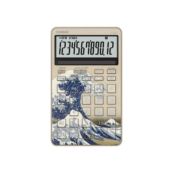 カシオ計算機 JF-M200-TJ-KHK-N デザイン電卓ジャスト型スタイリッシュ 葛飾北斎コラボ 神奈川沖浪裏モデル  52