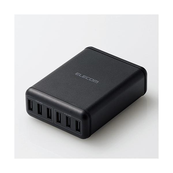 エレコム　MPA-ACD03BK　6ポートAC充電器　ブラック 500