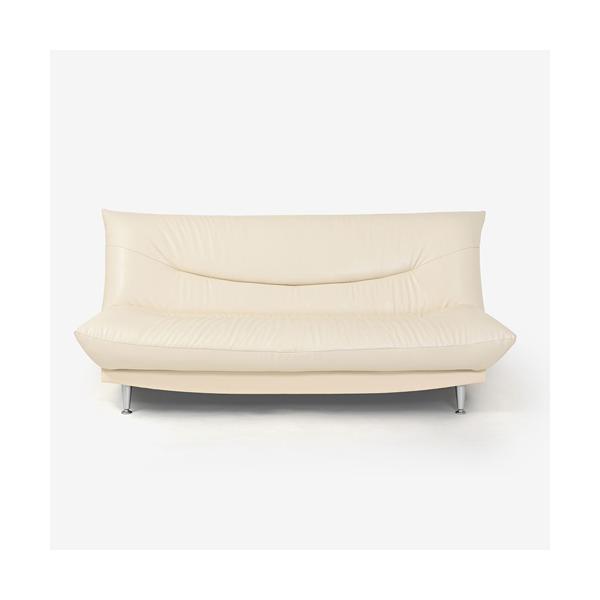 大塚家具 【仕様変更モデル】ソファベッド「Nエスポワール」ソフトレザー #スリーマン アイボリー色  448