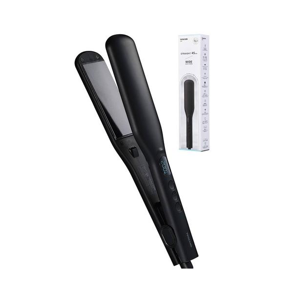 テスコム TS369A-K ストレート ヘアアイロン 45mm ワイドプレート 5段階調節 温度ロック 海外対応 ブラック   45