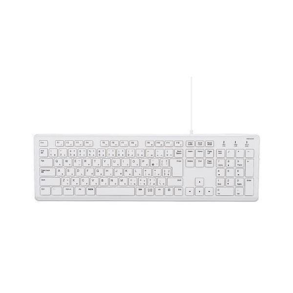 ナカバヤシ FKB-U250W 有線静音フルキーボード メンブレン 日本語109キー Windows対応 ホワイト 131