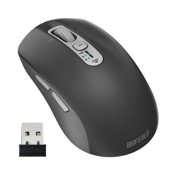 BUFFALO BSMBB700BK 5ボタンワイヤレスマウス 高速スクロールホイール搭載 ブラック 131