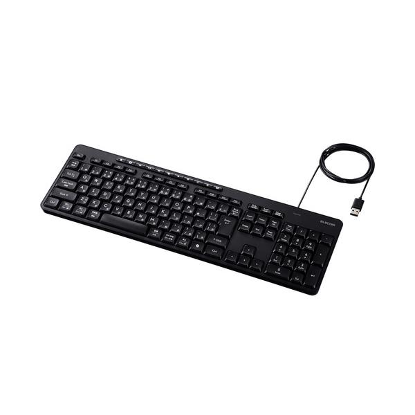 エレコム TK-QT11FUMBK 有線キーボード テンキー付 日本語配列 USB接続 Windows Mac対応 AI起動キー搭載 メンブレン ブラック   131