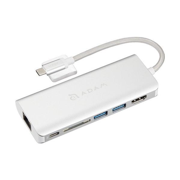 Adam　Elements　AAPADHUBA01SL　CASA　Hub　A01　USB　3.1　Type-C　6ポート　ハブ　(USB　Type-A／Type-C、HDMI、RJ45、SDカード)　シルバー 126