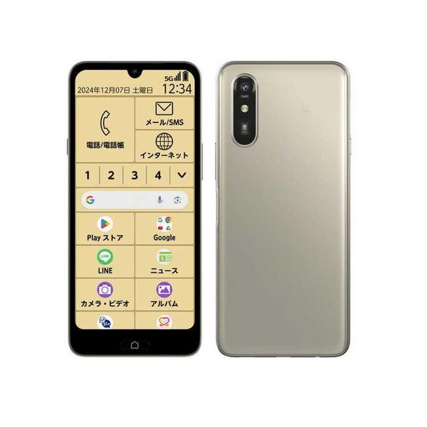 FCNT SIMフリースマートフォン らくらくスマホ Lite MR01 メモリ／ストレージ：4GB／64GB ゴールド PB3S0001JP    716
