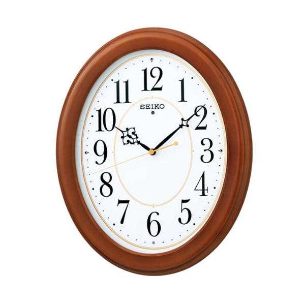 セイコークロック KX390B スタンダード 電波掛時計 木枠(茶木地塗装) おやすみ秒針 ステップセコンド 820