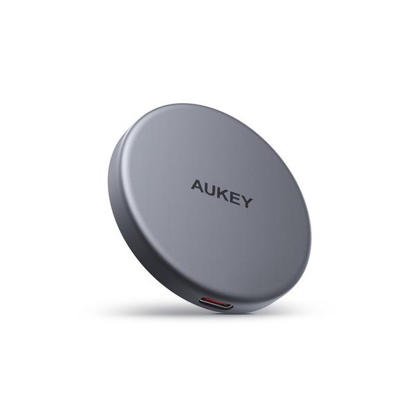 AUKEY LC-MC10-GY MagSafe対応 ワイヤレス充電器 MagFusion Aura グレー  500
