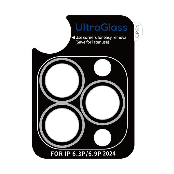 Torras X00FX2046 UltraGlass Camera Lens Protection for iPhone16 Pro／iPhone16 Pro Max （3眼用 レンズフィルム） Sliver 500