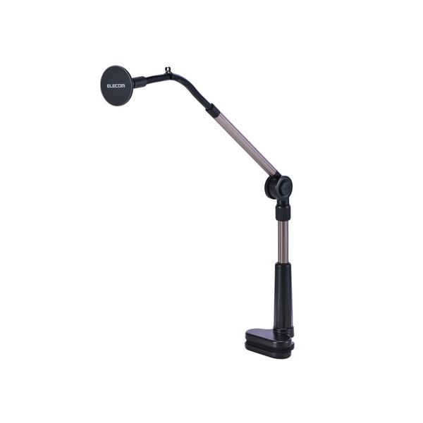 エレコム P-DSLARMM25BK スマホスタンド クランプ式 360度回転 折りたたみ メタルプレート付 MagSafe対応 スマホ 装着可 ブラック 500
