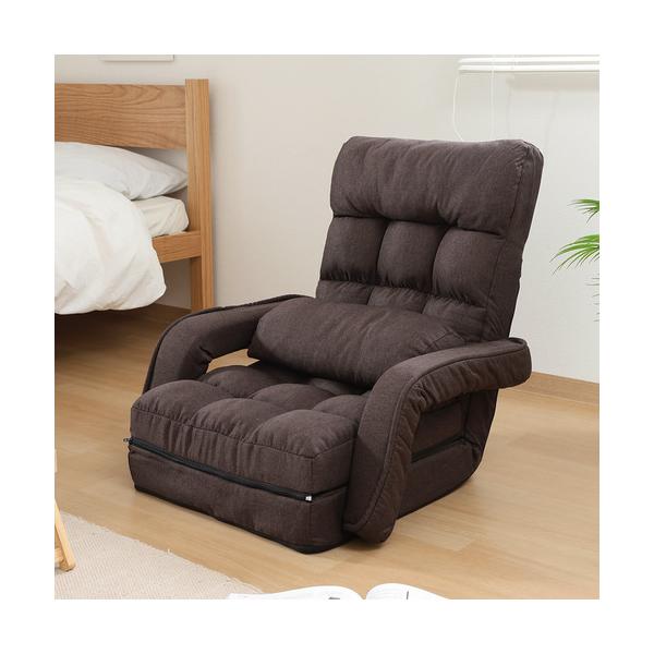 不二貿易 4WAY座椅子 腰当て 枕 オットマン 座布団 簡易ベッド BR ブラウン 449