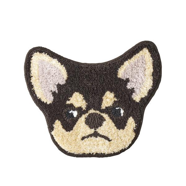 スミノエインテリアプロダクツ イヌカオマット 50チワワ 33×40cm 洗える 防ダニ すべり止め 玄関マット チェアパッド 449