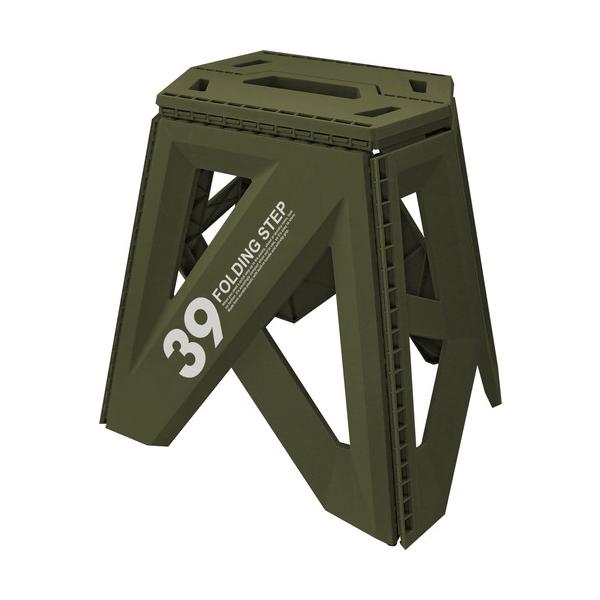 トレードワン 折りたたみ踏み台 セノビー ソリッド LG39 30787 高さ39cm オリーブ 446