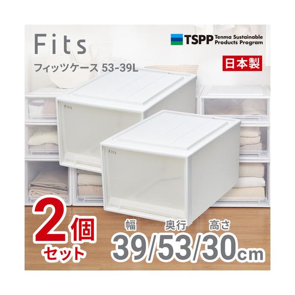 天馬 フィッツケース 5339L 2個組 高さ30cm 収納ケース クローゼット Wクリア 446