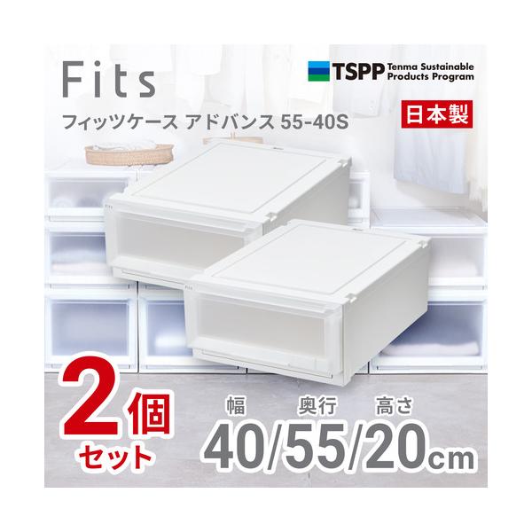 天馬 フィッツケース アドバンス 5540S 2個組 高さ20cm 収納ケース クローゼット Wクリア 446