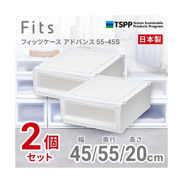天馬 フィッツケース アドバンス 5545S 2個組 高さ20cm 収納ケース クローゼット Wクリア 446