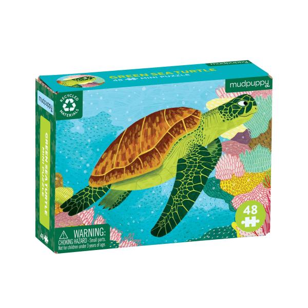 ・48-PIECE PUZZLE - The 48-piece Green Sea Turtle Mini Puzzle from Mudpuppy is perfect for children ages 4 and up to comp...