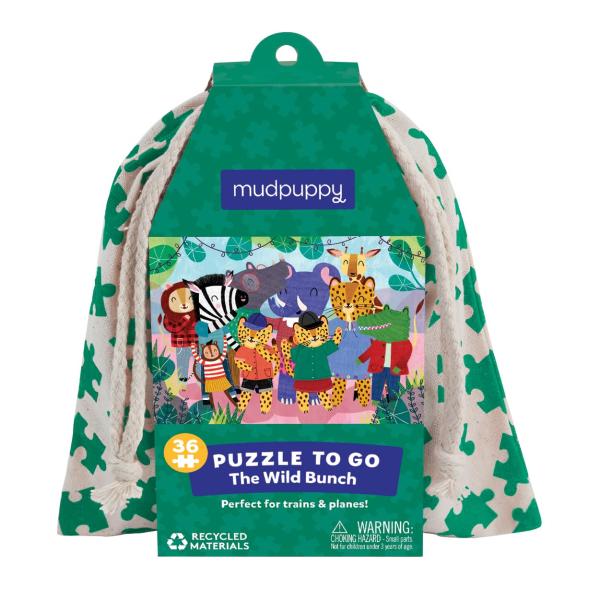 ・36-PIECE PUZZLE: The 36-piece Wild Bunch Puzzle to Go from Mudpuppy is perfect for children ages 3 and older. The piece...