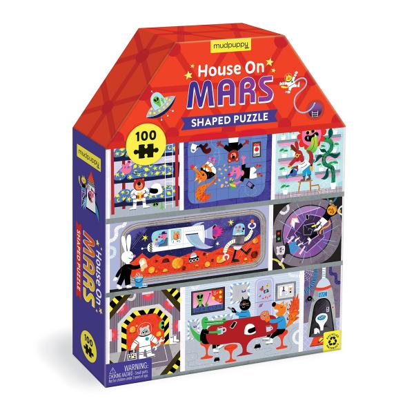 ・100-PIECE PUZZLE: House on Mars 100 Piece Shaped Scene Puzzle from Mudpuppy is perfect for kids ages 5 and up. The fini...