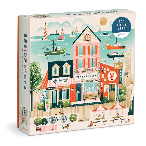 ・?500-PIECE PUZZLE - The Beside the Sea 500-piece jigsaw puzzle by Galison is a delightful challenge for puzzle enthusia...