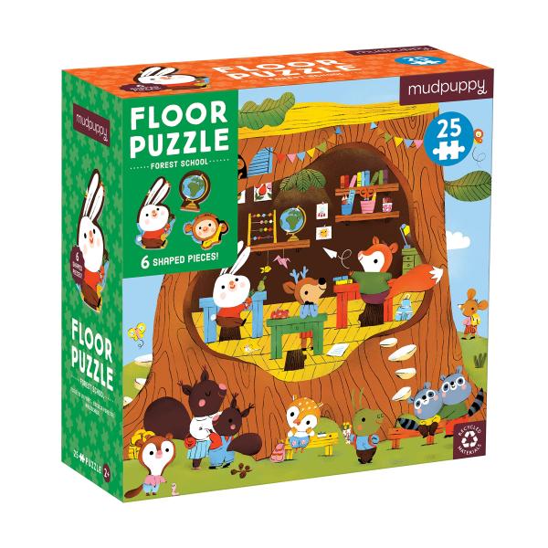 ・25-PIECE PUZZLE - Featuring adorable forest animals in a classroom in a tree, Ideal for ages 2+, this large jigsaw puzz...