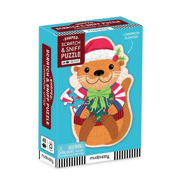 ・?48-PIECE PUZZLE - The Cinnamon Otter 48-Piece Scratch and Sniff Mini Shaped Puzzle from Mudpuppy is perfect for childr...