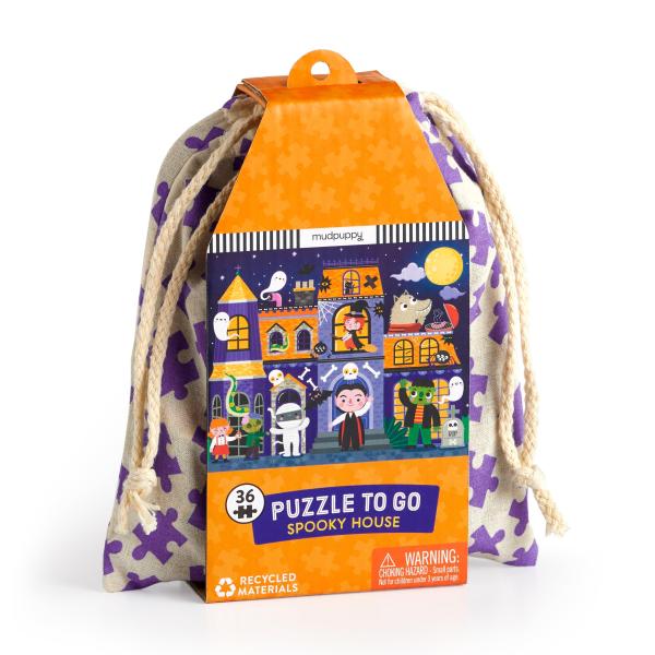 ・?36 PIECE PUZZLE - The Spooky House 36 Piece Puzzle To Go, which comes packaged in a 100% cotton drawstring bag, featur...