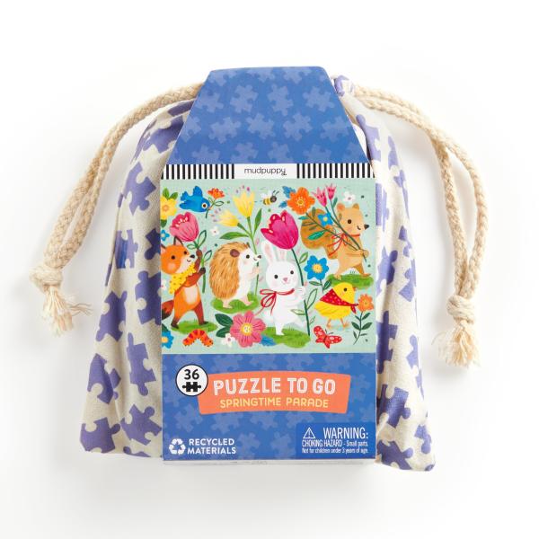 ・PUZZLE TO GO - Springtime Parade 36 Piece Puzzle To Go, which comes packaged in a 100% cotton drawstring bag, features ...